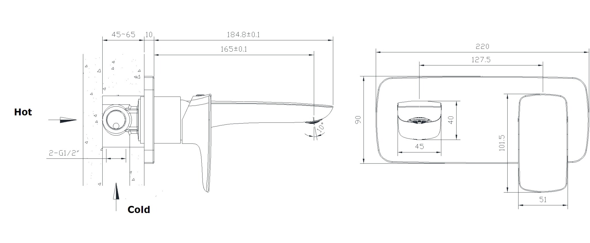 CONCEALED BASIN MIXER 2198 - AALTO